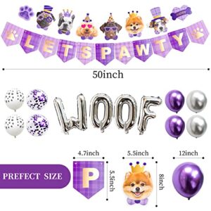 Dog Birthday Party Supplies, Dog Birthday Hat/Bandana/Bowtie/Balloon/Flag/Banner for Small Medium Large Dogs Pets, Doggie Birthday Party Supplies Decorations