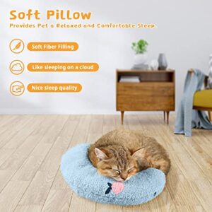 Pet Pillows for Cat Pet Toy, Soft Fluffy Cat Pillow, Catnip Toy Ball Pet Toy, Pet Calming Toy Joint Relief Sleeping Improve Pet Playing Toys Machine Washable-Blue