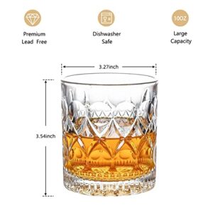 Caicai Baby 2PC Whiskey Glasses with 2 Ice Ball Maker Molds, Old Fashioned Rock Glasses for Bourbon, Scotch,Rum,Whiskey Gift for Men, Bourbon Glass Set of 4