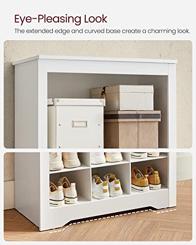 VASAGLE Shoe Storage Cabinet, 10 Tier Shoe Rack Organizer, Holds Up to 30 Pairs of Shoes, for Entryway Bedroom, 12.6 x 24.8 x 73.6 Inches, White ULBS273T14