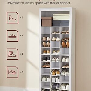 VASAGLE Shoe Storage Cabinet, 10 Tier Shoe Rack Organizer, Holds Up to 30 Pairs of Shoes, for Entryway Bedroom, 12.6 x 24.8 x 73.6 Inches, White ULBS273T14