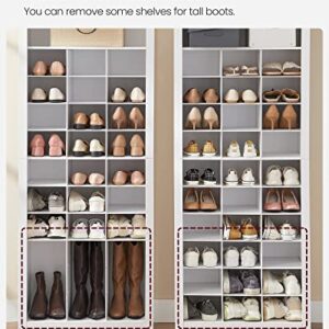 VASAGLE Shoe Storage Cabinet, 10 Tier Shoe Rack Organizer, Holds Up to 30 Pairs of Shoes, for Entryway Bedroom, 12.6 x 24.8 x 73.6 Inches, White ULBS273T14