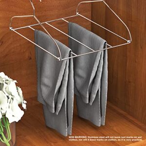 Magic Pants Hangers Stainless Steel Foldable Drying Rack,Hook Design at Both Ends,Space Saving Hangers Clothes Closet Storage Organizer for Pants Jeans Skirts Scarf Ties Towels