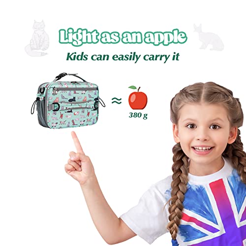 Maelstrom Lunch Box Kids,Expandable Kids Lunch Box,Insulated Lunch Bag for Kids,Lightweight Reusable Lunch Tote Bag for Boy/Girl,Suit for School/Picnic,9L,Cat