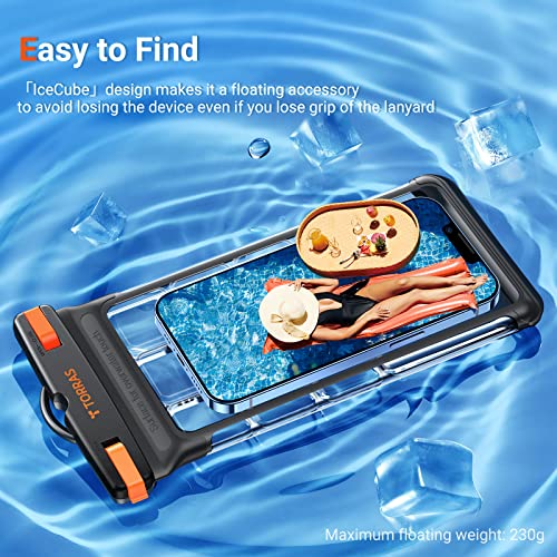 TORRAS 𝟐𝟎𝟐𝟐 𝗡𝗘𝗪 Icecube Waterproof Phone Pouch [Underwater Screen Touchable] IPX8 Waterproof with Adjustable Lanyard Clear Phone Dry Bag for iPhone 13 Pro Max/12/11 Samsung Google Up to 7.0''