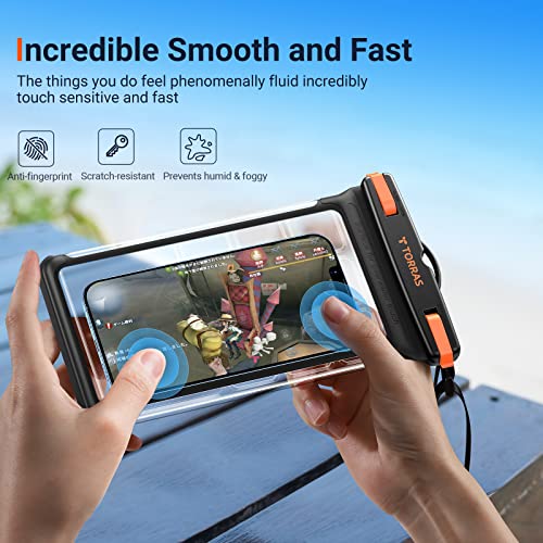 TORRAS 𝟐𝟎𝟐𝟐 𝗡𝗘𝗪 Icecube Waterproof Phone Pouch [Underwater Screen Touchable] IPX8 Waterproof with Adjustable Lanyard Clear Phone Dry Bag for iPhone 13 Pro Max/12/11 Samsung Google Up to 7.0''