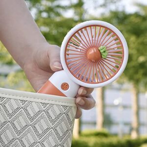 Tuelaly Cute Mini Fan Kawaiis Hand Fan Portable Desk Fan Rechargeable Summer Fruit Phone Rack for Women Girls Dorm Strawberry