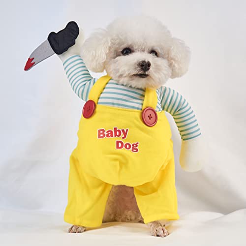 HOTUMN Dog Halloween Costume 2-Leg Design Dog Clothes Special Party Dog Outfit Awful Funny Dog Costume Easy Wear for Small Medium Dog Pet Walking Cosply (Large)