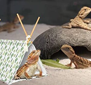 Bearded Dragon Tent Bed,Cactus Pattern Reptile Bearded Dragon cage/hides and Caves/Habitat Hideout… (Cactus)