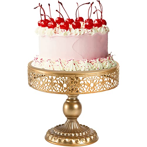 Lyellfe Set of 7 Gold Cake Stand, Metal Cake Stand Set for Dessert Table, Decorative Dessert Display Set for Birthday Party, Wedding, Afternoon Tea, Festival