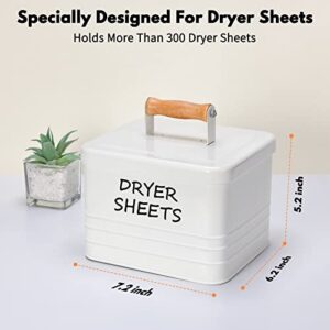 Giftacity Dryer Sheet Holder with Lid, Dryer Sheets Container Box for Laundry Room Organization and Storage, Farmhouse Style Fabric Softener Sheet Dispenser For Laundry Room Decor Accessories