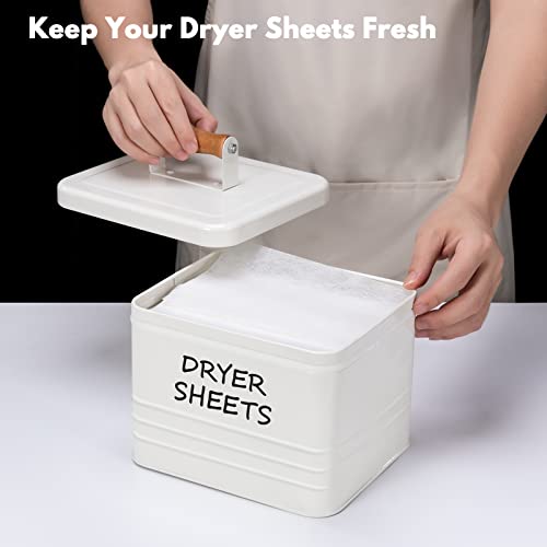 Giftacity Dryer Sheet Holder with Lid, Dryer Sheets Container Box for Laundry Room Organization and Storage, Farmhouse Style Fabric Softener Sheet Dispenser For Laundry Room Decor Accessories