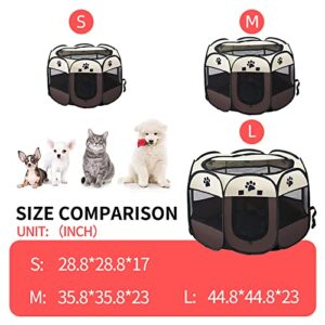 Portable Dog Playpen| Ronsan Dog House Indoor Outdoor| Pet Playpen for Small Dogs| Dog Travel Accessories Cat Kennel Size L