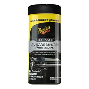 meguiar's ultimate insane shine protectant wipes - 30 wipes