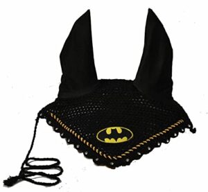 bat man horse fly bonnet ear net fly veil hood mask hand made crochet cotton