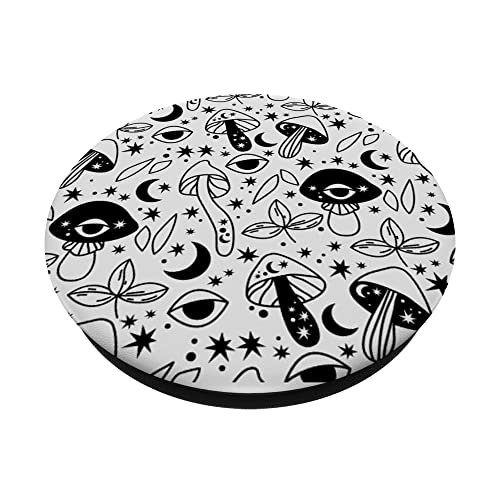 Retro Tropical Mushroom Flower Animal Pattern Design PopSockets Swappable PopGrip