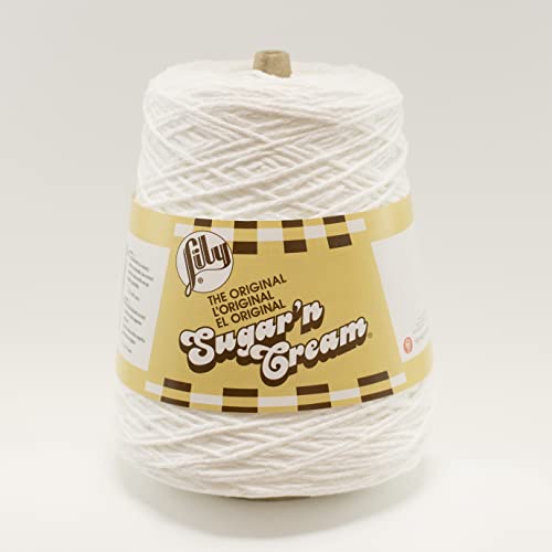 Lily Sugar N Cream Cones White Yarn - 1 Pack of 14oz/400g - Cotton - #4 Medium - 706 Yards - Knitting/Crochet