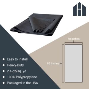 House2Home Box Spring Dust Cover for Bed Box Spring Repair, Heavy Duty 2.4 oz. Black Cambric Cloth, Replacement Box Spring Cover for Twin Foundation, 40" x 85"