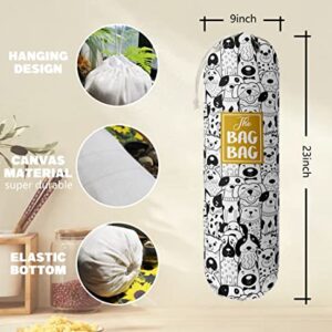 Grocery Bags Holder Organizer For Shopping Bags，Wall Mount Plastic Bags Storage Container Dispensers, Pet Lovers Home Kitchen Gifts For Women, Family, Friends, Dog Mom, Dog Dad