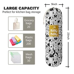 Grocery Bags Holder Organizer For Shopping Bags，Wall Mount Plastic Bags Storage Container Dispensers, Pet Lovers Home Kitchen Gifts For Women, Family, Friends, Dog Mom, Dog Dad