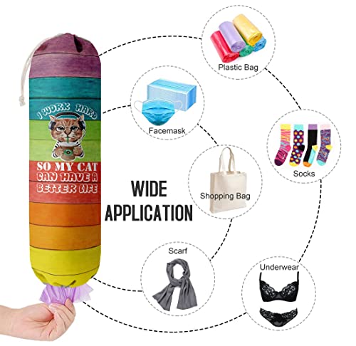 Funny Grocery Bags Holder Organizer For Shopping Bags，Wall Mount Plastic Bags Storage Container Dispensers, Pet Lovers Home Kitchen Gifts For Women, Family, Friends, Cat Mom, Cat Dad