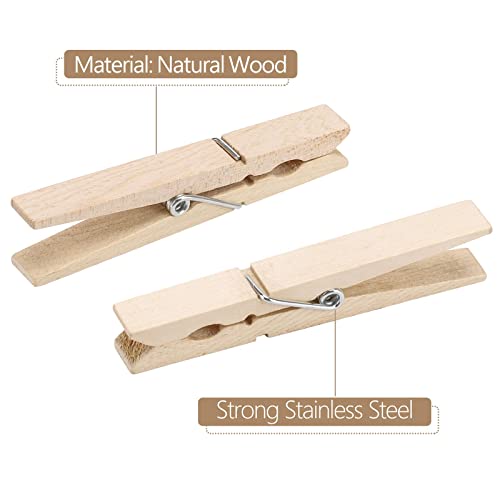 4 inch Clothes Pins Wooden Heavy Duty Wood Clothespins for Hanging Clothes Outdoor Clip,Crafts (30pcs)