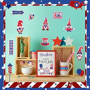 45 Pieces 4th of July Gnomes Bulletin Board Cut Outs Set Patriotic Independence Day Paper Decor Bulletin Board Cutouts Memorial Day Decor for Farmhouse Home Classroom Party