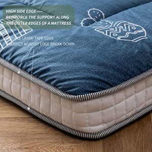 MAXYOYO Grey Cactus Pattern Futon Mattress, Padded Japanese Floor Mattress Quilted Bed Mattress Topper, Extra Thick Folding Sleeping Pad Breathable Floor Lounger Guest Bed for Camping Couch, Twin