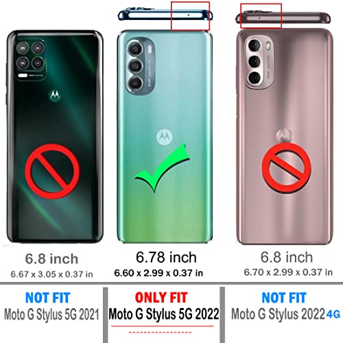 LeYi for Moto G Stylus 5G 2022 Case (NOT FIT 4G), Motorola G Stylus 5G Case 2022 with 2 Pcs Tempered Glass Screen Protector, Heavy Duty Protective Case with Magnetic Stand for Moto G Stylus 5G, Black