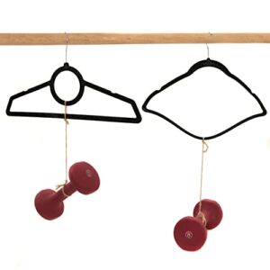 Closetry, Extra Sturdy Hangers, Velvet Hangers, (50/30 Pack) Non-Slip Hanger, Strap Holder Notch, Belt, Tie, and Scarf Loop, Suit Hanger, Dress Hanger, Shirt Hanger, Coat Hanger, Black/Ivory,