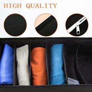 NBLJF 6 Pack Foldable Cloth Storage Box Closet Dresser Drawer Organizer Fabric Baskets Bins Containers Divider for Clothes Underwear Bras Socks Lingerie Clothing, Black