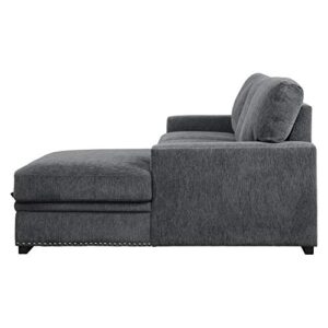 Lexicon Mulligan Sectional Sofa Sleeper, Right Chaise, Charcoal