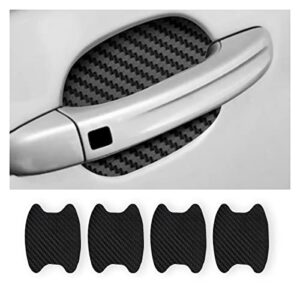 4pcs car door handle sticker, carbon fiber anti-scratches car door cup protector, non-marking auto door handle protective film, universal for most car handles (black/4pcs)