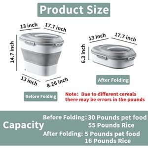 YEAHPY 20-50 LB Collapsible Food Storage Containers, Cereal Rice Seal Food Storage Containers Pet Dog Cat Food Flour Sugar Food Storage Plastic Dry Leakproof with rollers and desiccant card slot