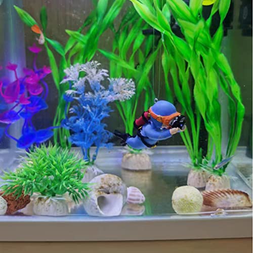 SIROLISA 2 Pack Fish Tank Decorations Aquarium Floating Decor Aquarium Diver with Floating Device, Cute Diver Fish Tank Ornaments Suitable for All Kinds of Fish Tank Simulated Underwater World