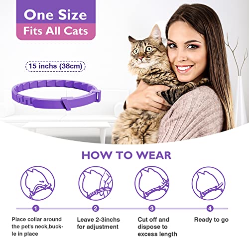 3 Pack Calming Collar for Cats and Kittens Pheromone Collar Efficient Relieve Reduce Anxiety Stress Pheromones Calm Relaxing Comfortable Breakaway Collars Adjustable for Small, Medium Large Cat