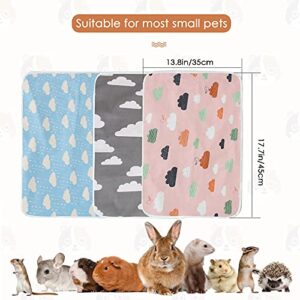 Guinea Pig Cage Liners 6Pcs Waterproof Guinea Pig Bed Pads Reusable Machine Washable Guinea Pee Pads Anti-Slip Pet Training Pads for Small Animals Fast Absorbent Cage Liners(17.7x13.8inch)