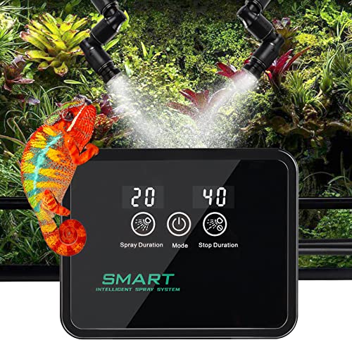 FORKPIE Reptile Mister Automatic Reptile Humidifiers Misting System Reptile Fogger Humidifiers Smart Timing Rainforest Sprayer, Timer Misting System for Reptiles Amphibians Breeding Plants Watering