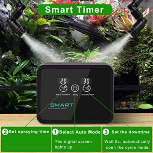 FORKPIE Reptile Mister Automatic Reptile Humidifiers Misting System Reptile Fogger Humidifiers Smart Timing Rainforest Sprayer, Timer Misting System for Reptiles Amphibians Breeding Plants Watering