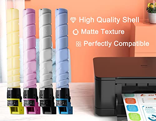 Ledes High Yield 4 Pack TN626 Toner Cartridge Compatible Replacement for Konica Minolta TN-626 tn 626 for Bizhub C450i C550i C650i Printer ACV1130 ACV1230 ACV1330 ACV1430,28000 Pages, BK, C, M, Y