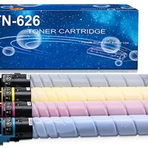 Ledes High Yield 4 Pack TN626 Toner Cartridge Compatible Replacement for Konica Minolta TN-626 tn 626 for Bizhub C450i C550i C650i Printer ACV1130 ACV1230 ACV1330 ACV1430,28000 Pages, BK, C, M, Y