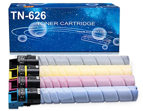 Ledes High Yield 4 Pack TN626 Toner Cartridge Compatible Replacement for Konica Minolta TN-626 tn 626 for Bizhub C450i C550i C650i Printer ACV1130 ACV1230 ACV1330 ACV1430,28000 Pages, BK, C, M, Y