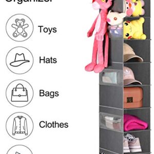 MISSLO 28 Large Pockets Hanging Shoe Organizer and 8-Shelf Hanging Shoe Organizer Clothes Closet Organizers and Storage Shelves Hat Holder