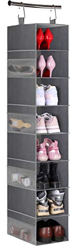 MISSLO 28 Large Pockets Hanging Shoe Organizer and 8-Shelf Hanging Shoe Organizer Clothes Closet Organizers and Storage Shelves Hat Holder