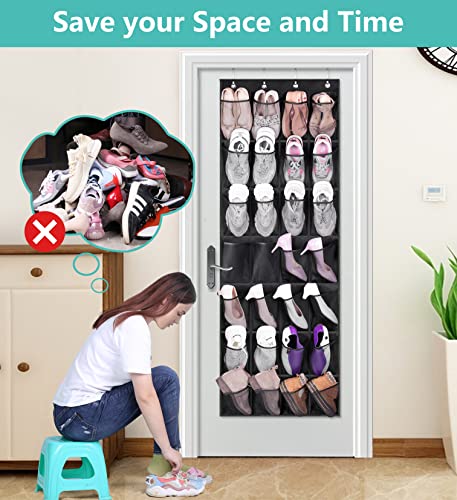 MISSLO 28 Large Pockets Hanging Shoe Organizer and 8-Shelf Hanging Shoe Organizer Clothes Closet Organizers and Storage Shelves Hat Holder