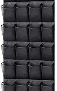 MISSLO 28 Large Pockets Hanging Shoe Organizer and 8-Shelf Hanging Shoe Organizer Clothes Closet Organizers and Storage Shelves Hat Holder