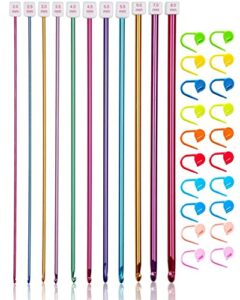 cdrompy tunisian crochet hook set,11 packs tunisian crochet hook afghan aluminum crochet needle(2mm to 8mm)