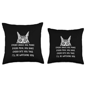 Every snack you make Maine Coon Cat Snack You Make Every Meal You Bake Maine Coon Cat Throw Pillow, 18x18, Multicolor