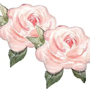 Set of 2 Pink Watercolor Rose Jumbo 36" Foil Party Balloons