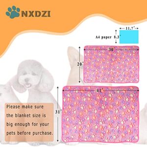 Dog Blankets for Large Dogs, 3 Pack Dog Blanket Washable 41" x 31", Fuzzy Soft Pet Mat Throw Cover for Kennel Crate Bed, Cute Paw Pattern,Waterproof Cat Blanket, Blankets for Dogs, Pet Blanket